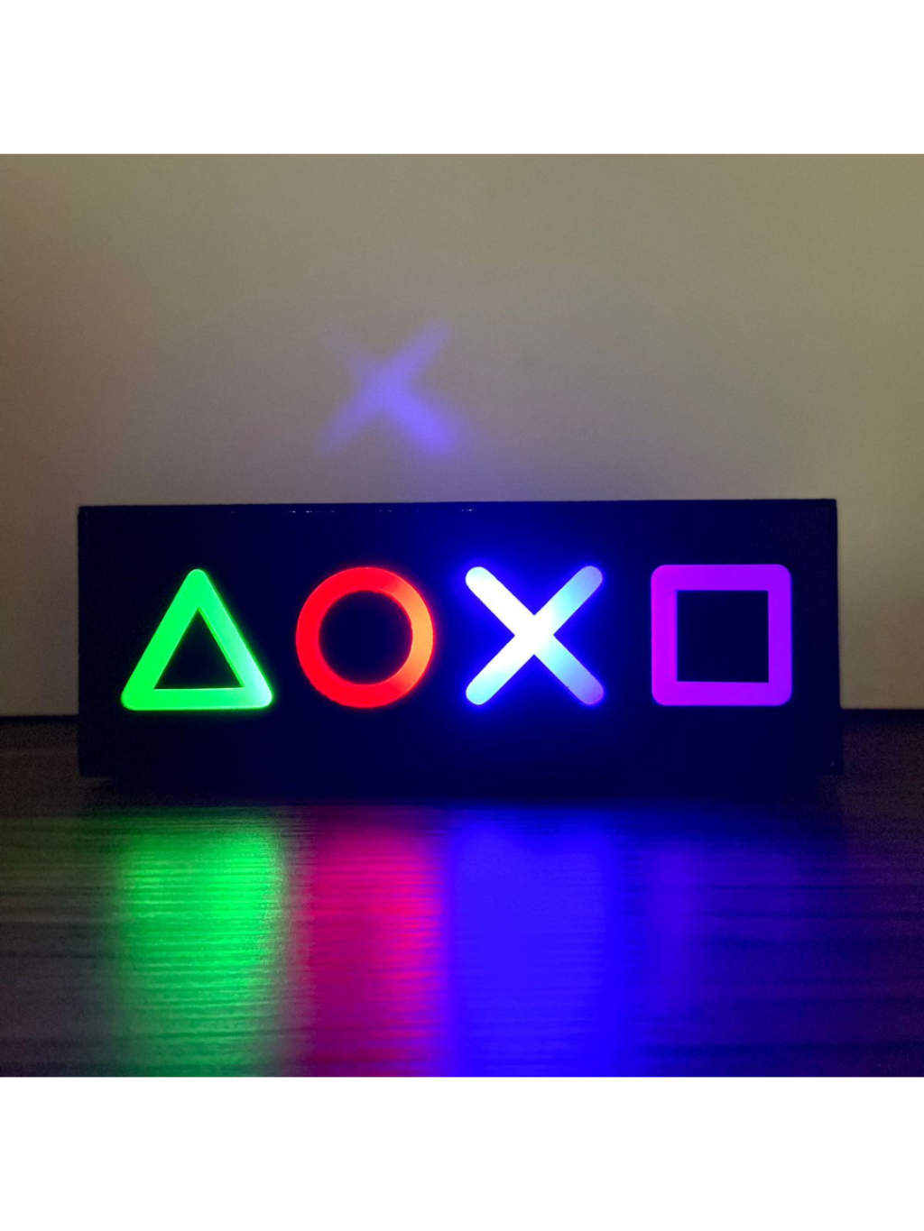 Abajur PLAYSTATION Luminária de mesa LED Gamer Geek MDF PSN Símbolos ...