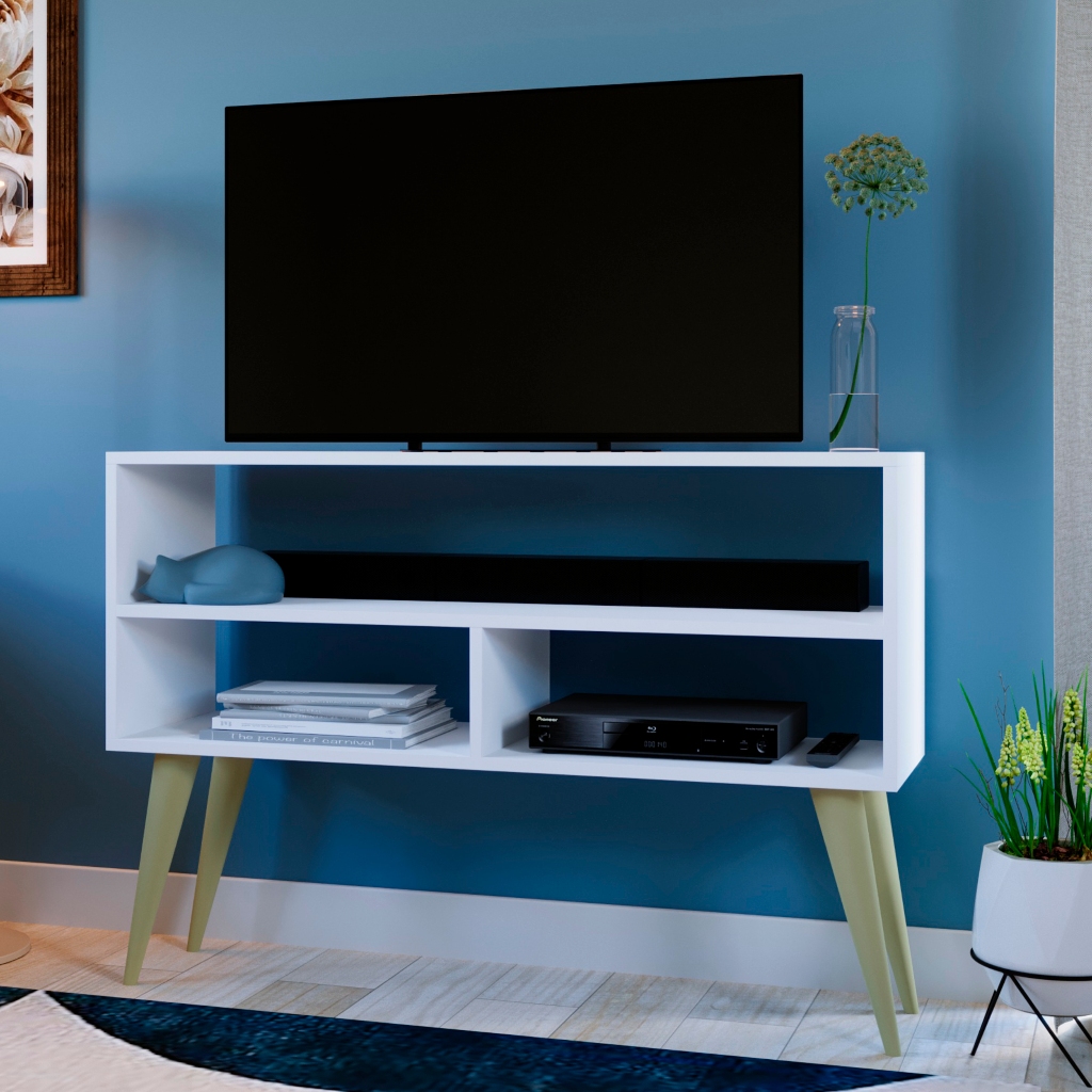 Rack para Sala Quarto TV Até 43 Pol. Retro Moderno Aruba Moveise ...