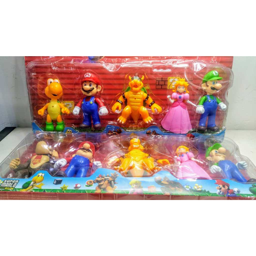 Kit 5 Bonecos Super Mario 14 cm | Shopee Brasil