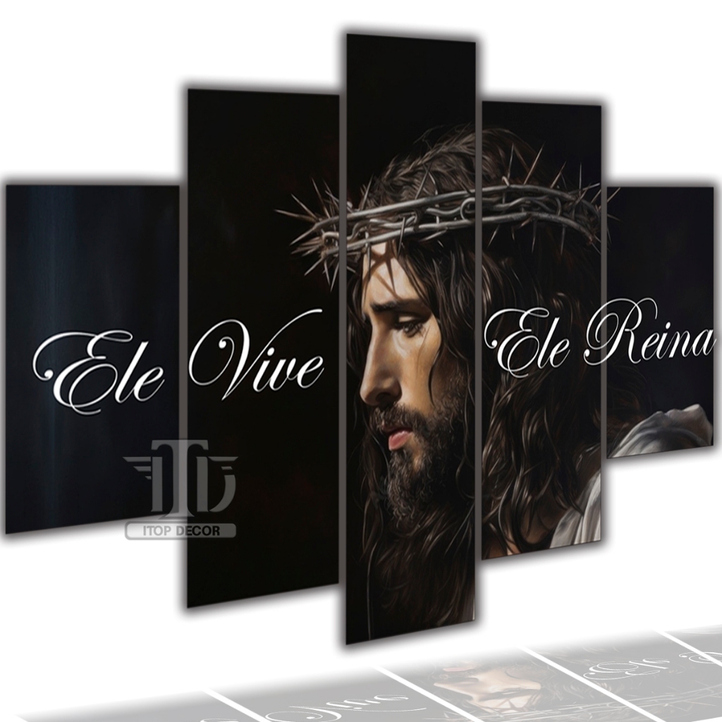 Quadro Decorativo Sala Jesus Cristo Coroa de Espinhos Religioso Ele ...