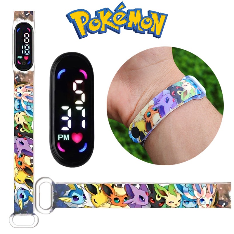 Relógio Digital de Pulso Infantil - Pokémon Eeveelutions - Evoluções do ...