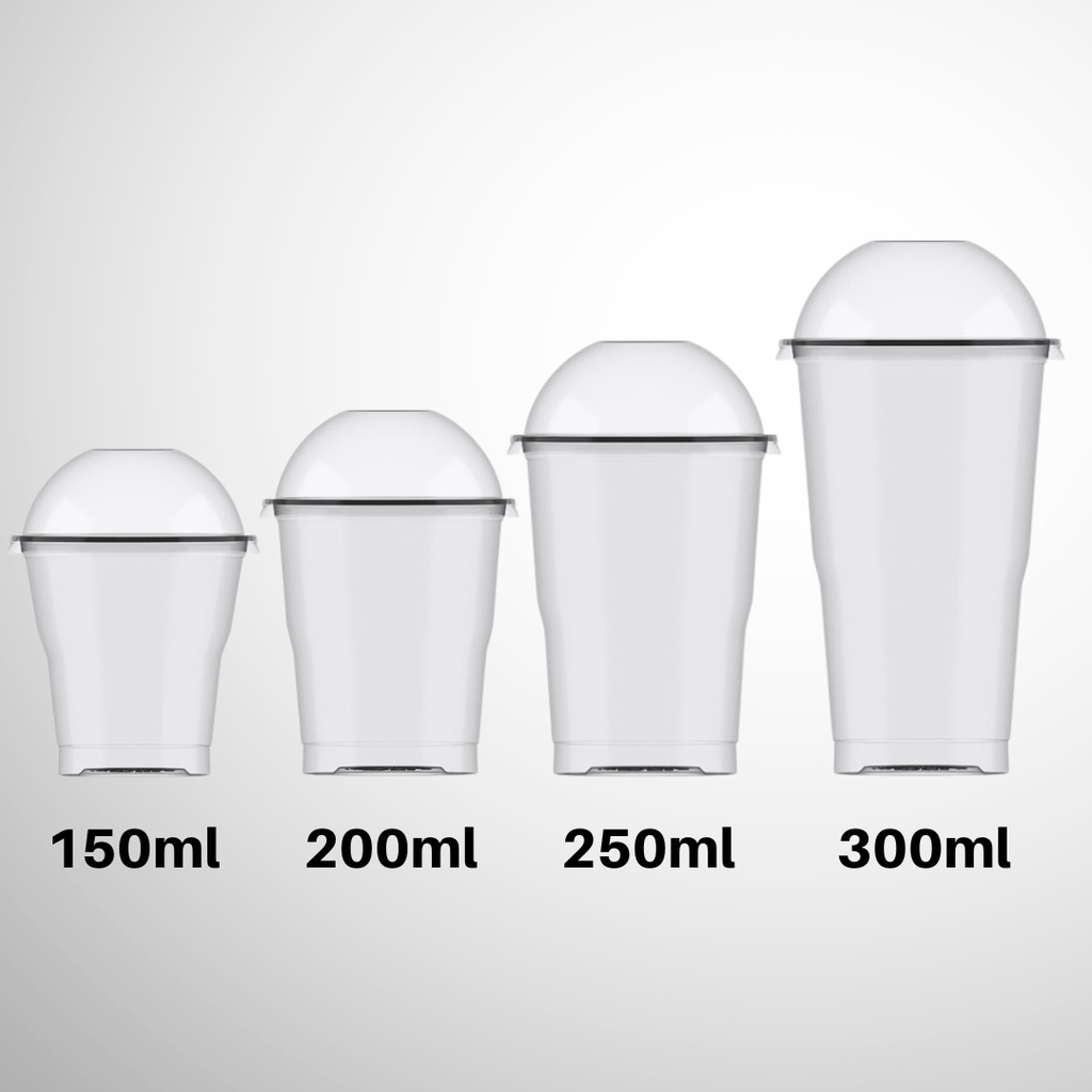 60 Copos com Tampa Bolha sem furo 150ml 200ml 250ml ou 300ml Plastilânia | Shopee Brasil