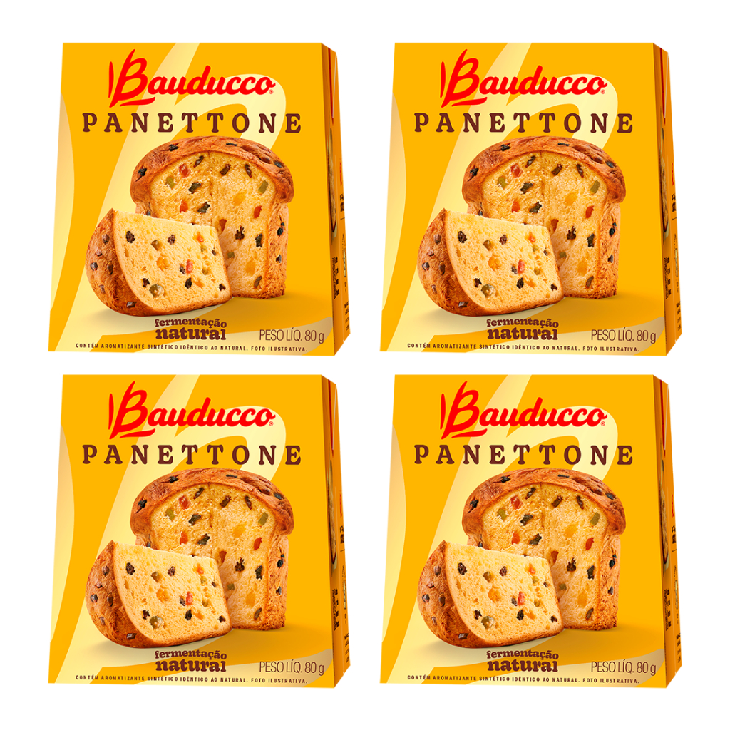 Mini Chocotone Ou Mini Panetone 80g Bauducco - Kit 4 Un | Shopee Brasil