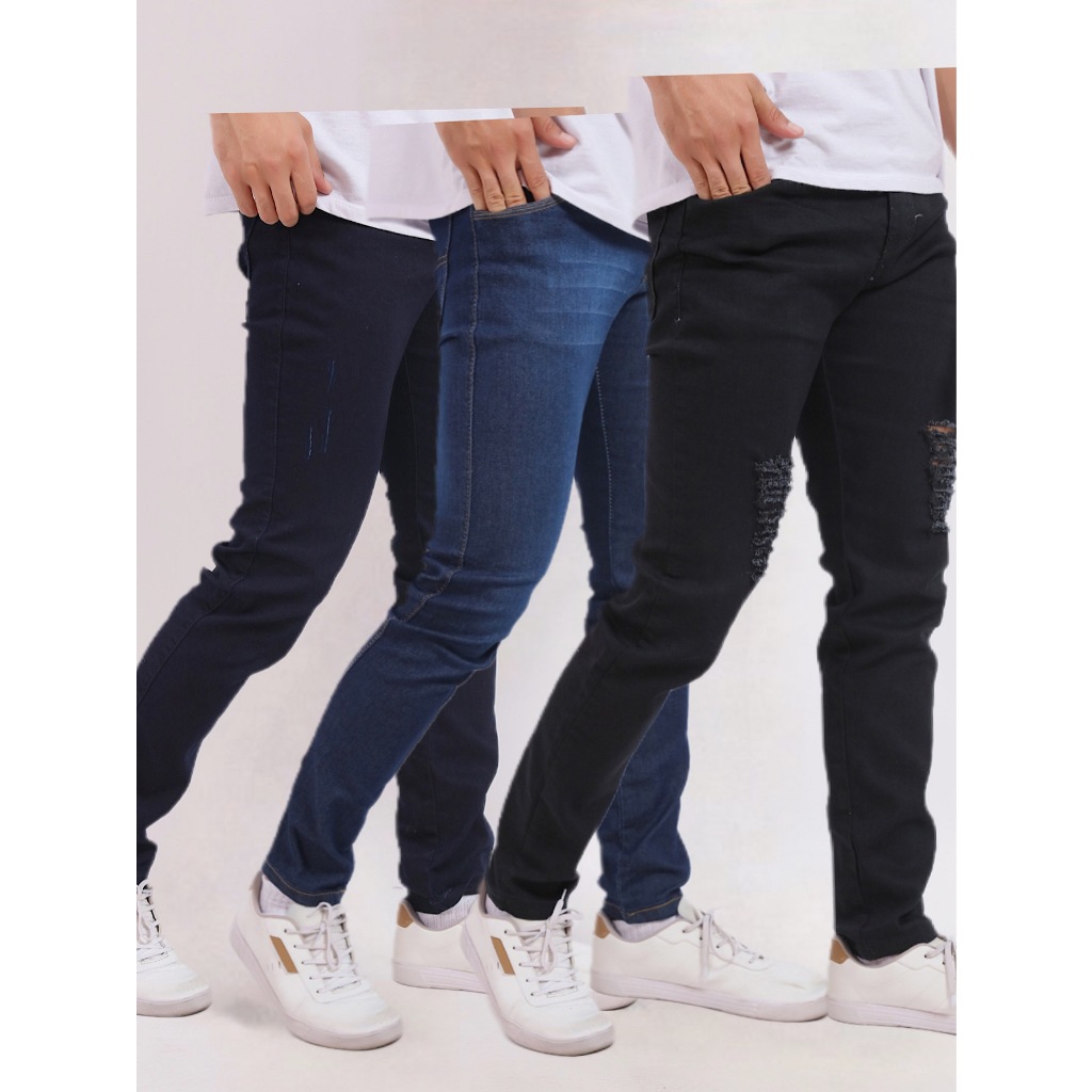 Kit 3 Calça Jeans Masculina Laicra Slim Básica Casual Direto Da Fábrica