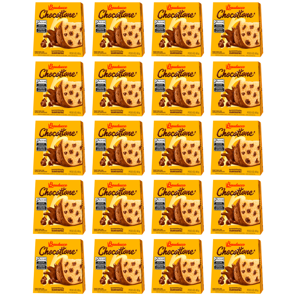 Mini Chocotone ou Mini Panetone 80g Bauducco - Kit com 20 un | Shopee ...