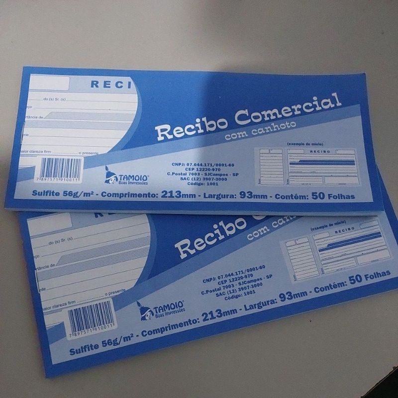 2 recibo comercial com canhoto 50 folhas | Shopee Brasil