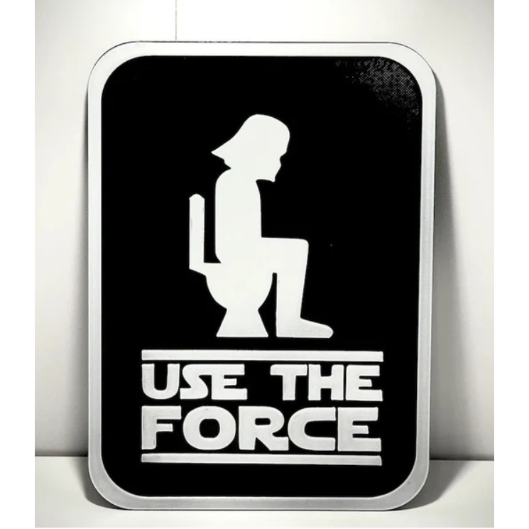 Placa Decorativa Quadro Para Banheiro Saga Star Wars - Use The Force ...