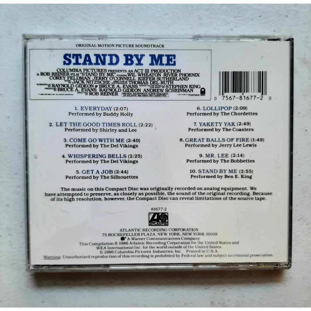 CD Stand By Me - trilha sonora do filme Conta Comigo - com Ben E King Buddy Holly - Importado ...