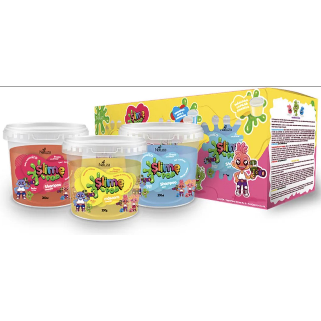 KIT SLIME POP INFANTIL 3 ITENS - NATUZA | Shopee Brasil