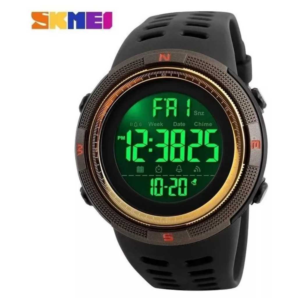 Relógio Digital Esportivo Prova D'água Skmei 1251 Dourado PRODUTO ORIGINAL | Shopee Brasil