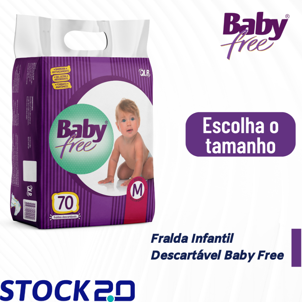 PACOTE DE FRALDA DESCARTAVEL INFANTIL BABY FREE ( M,G,EG ) | Shopee Brasil