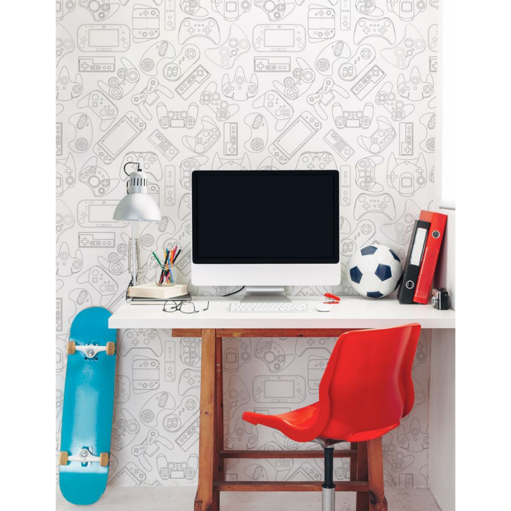 Adesivo Papel de Parede Quarto Gamer Light Geek Clean | Shopee Brasil