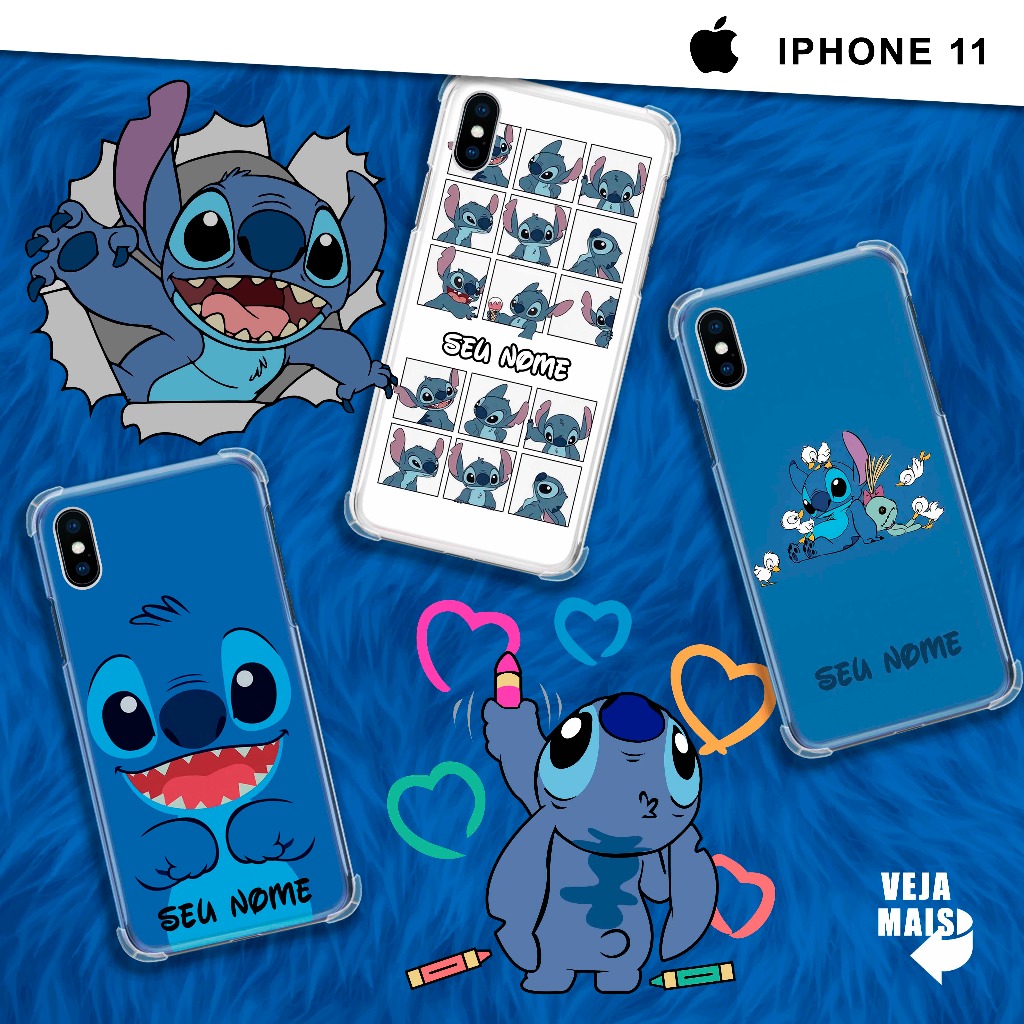 Capa Capinha - iPhone 11 - Stitch & Angel Personalizado | Shopee Brasil