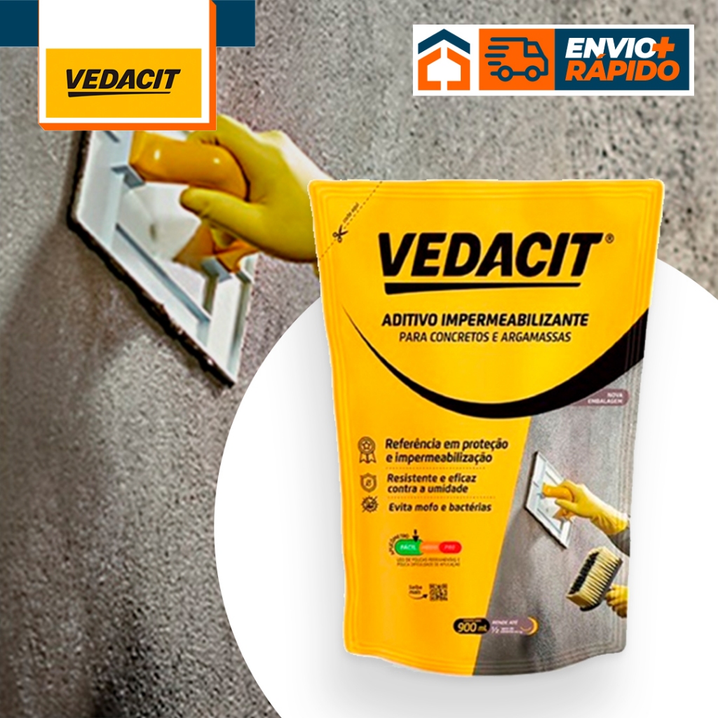 Vedacit Aditivo Impermeabilizante Para Concretos e Argamassas 900ml ...
