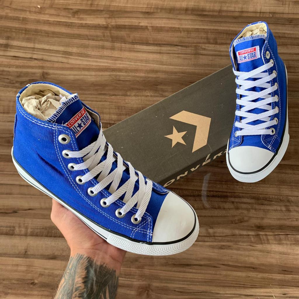 Tenis All Star Cano Alto Promoçao Azul Royal e Outras Cores ...