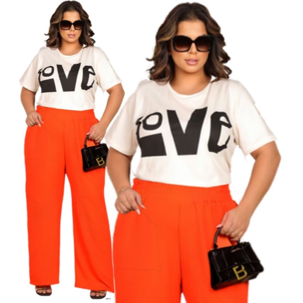 Conjunto Feminino Plus Size Elegante Moderno Linha Premium | Shopee Brasil