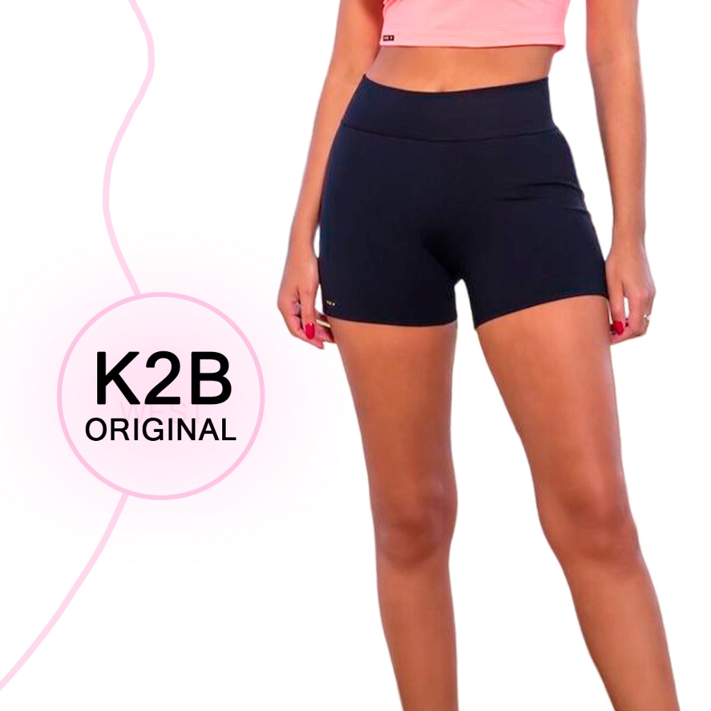Short Feminino K2B Original Fitness Cintura Alta Curto Tecido Grosso ...