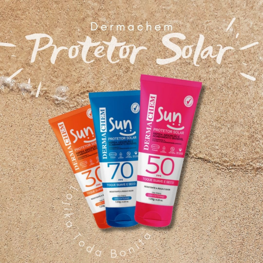 Protetor Solar 30 / 70 FPS Dermachem | Shopee Brasil