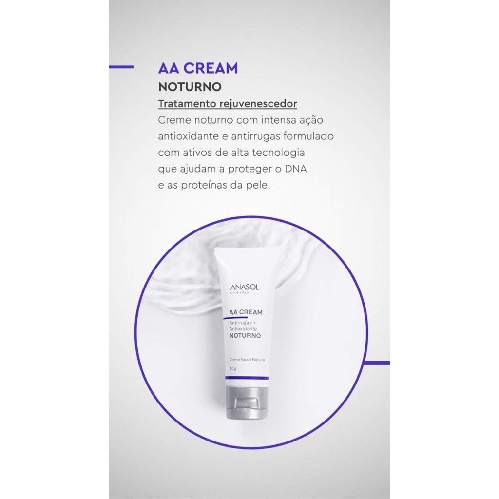 AA Cream Anasol Clinicals Antirrugas E Antioxidante Noturno 40g ...