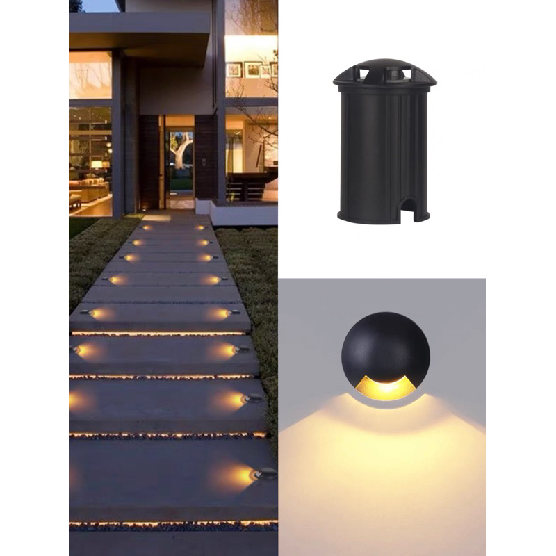 Balizador Piso Embutido Preto Balizador Escada Led 1 Facho Externo ...