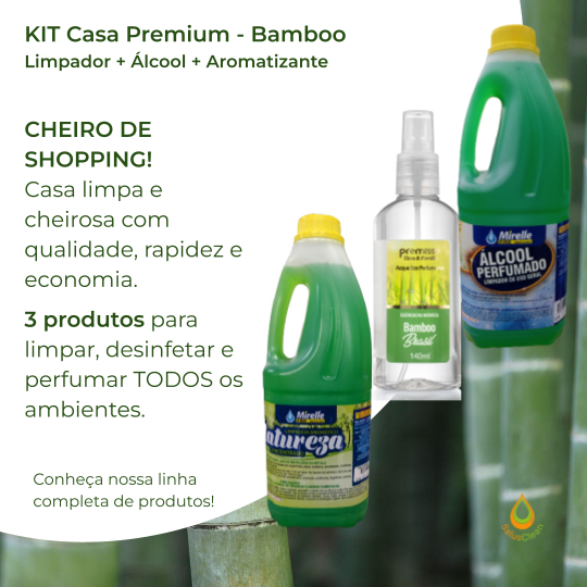 KIT Casa Premium - CHEIRO DE SHOPPING - Bamboo (Álcool Perfumado ...