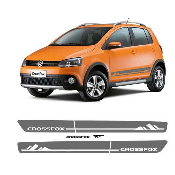 Faixa Crossfox Adesivos Laterais E Traseiros Cinza Escuro | Shopee Brasil