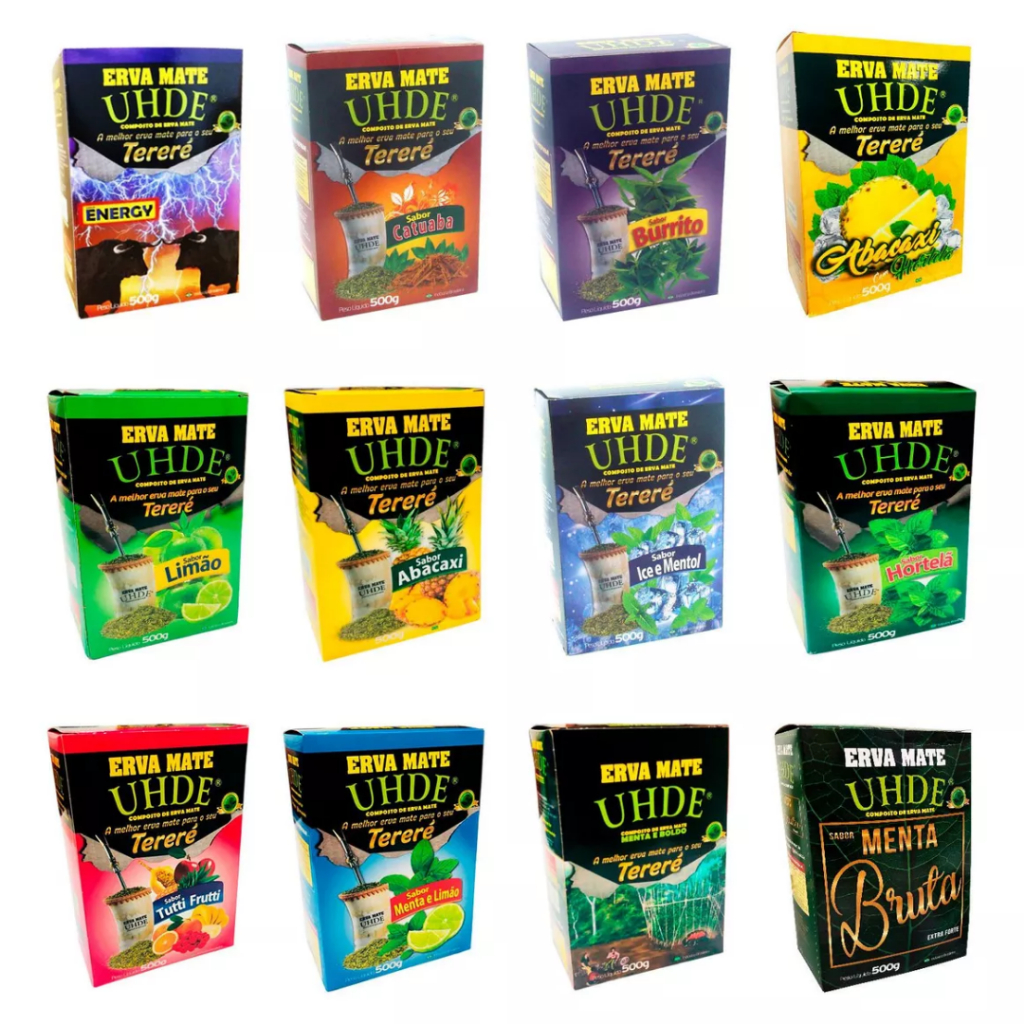 12 Ervas Mate tereré 500g cada UHDE todos sabores | Shopee Brasil