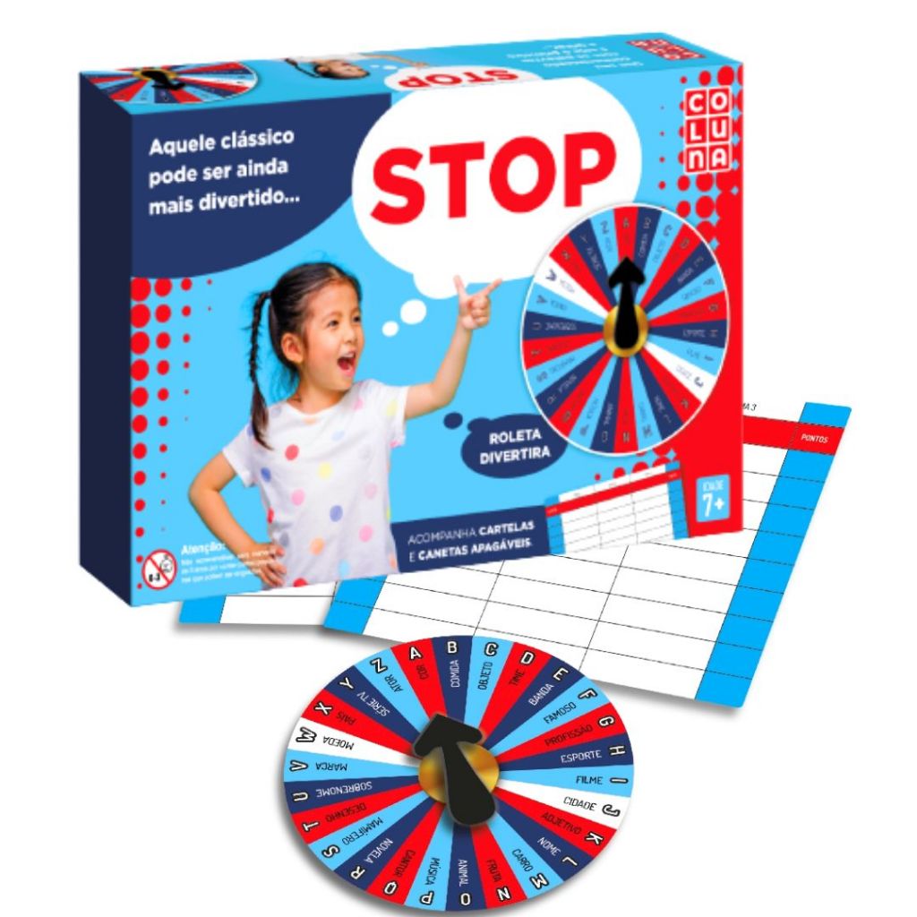 Jogo Stop - Com Roleta Canetas E Cartelas Educativo e Divertido ...