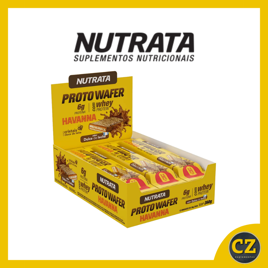 NUTRATA CAIXA PROTO WAFER BAR HAVANNA (12 unid. 30g) | Shopee Brasil
