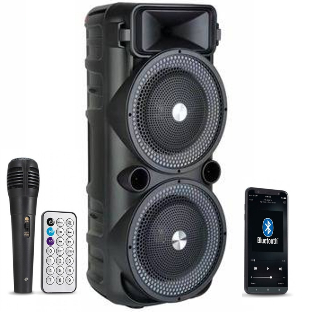 Caixa de som Bluetooth Potente Multimídia com LED RGB Subwoofer TWS ...