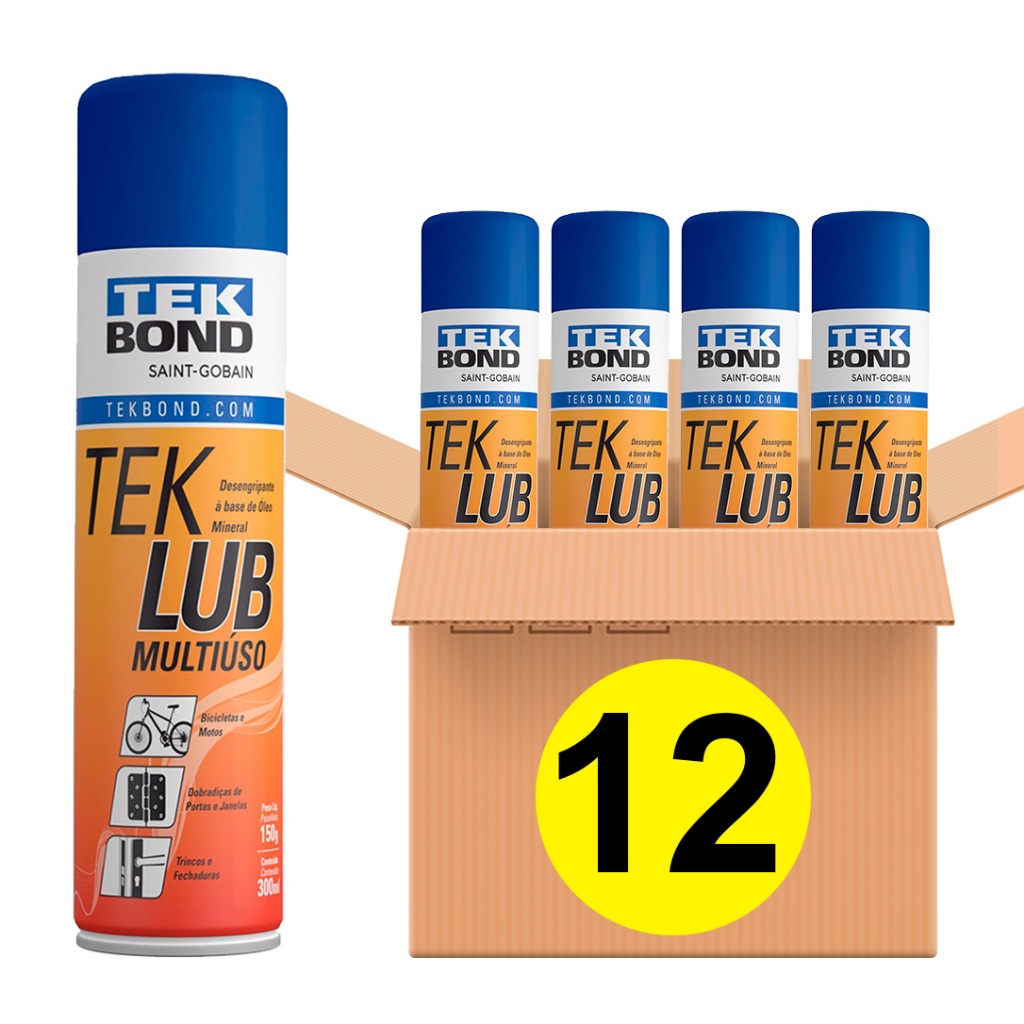 Kit Com 12 TEK LUB DESENGRIPANTE 300ML 150G | Shopee Brasil