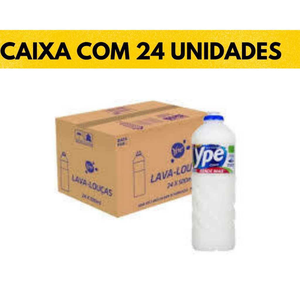 24 Unidades Detergente Lava Louças Ypê 500ml Coco Caixa Fechada ...