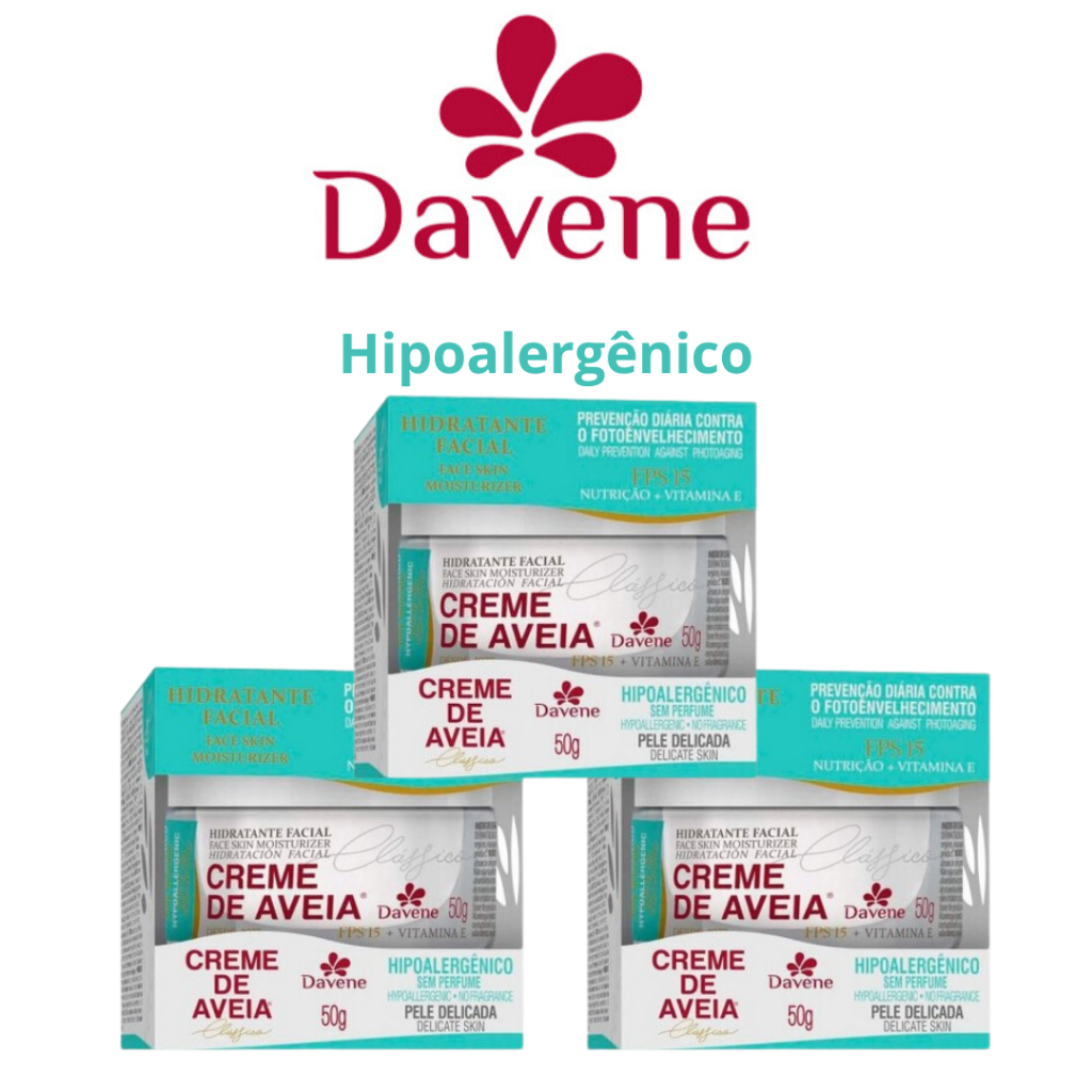 Creme de pele Hidratante Facial Davene Creme de Aveia Suave 50g ...