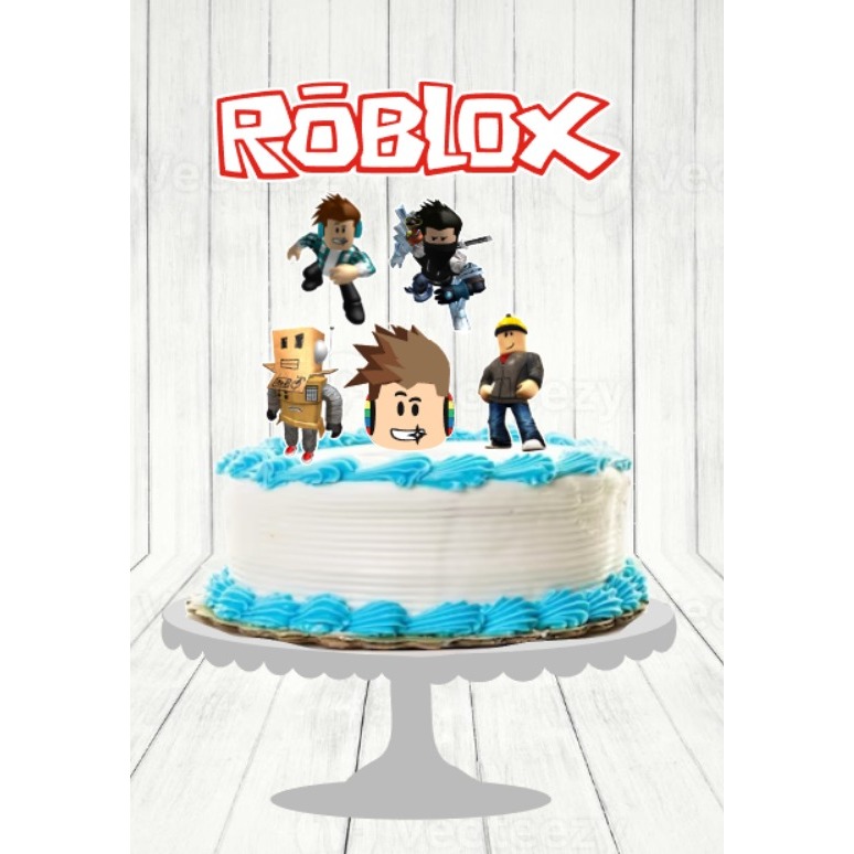 TOPO DE BOLO PERSONALIZADO TOPPER ROBLOX FESTA MATERIAL PREMIUM ...