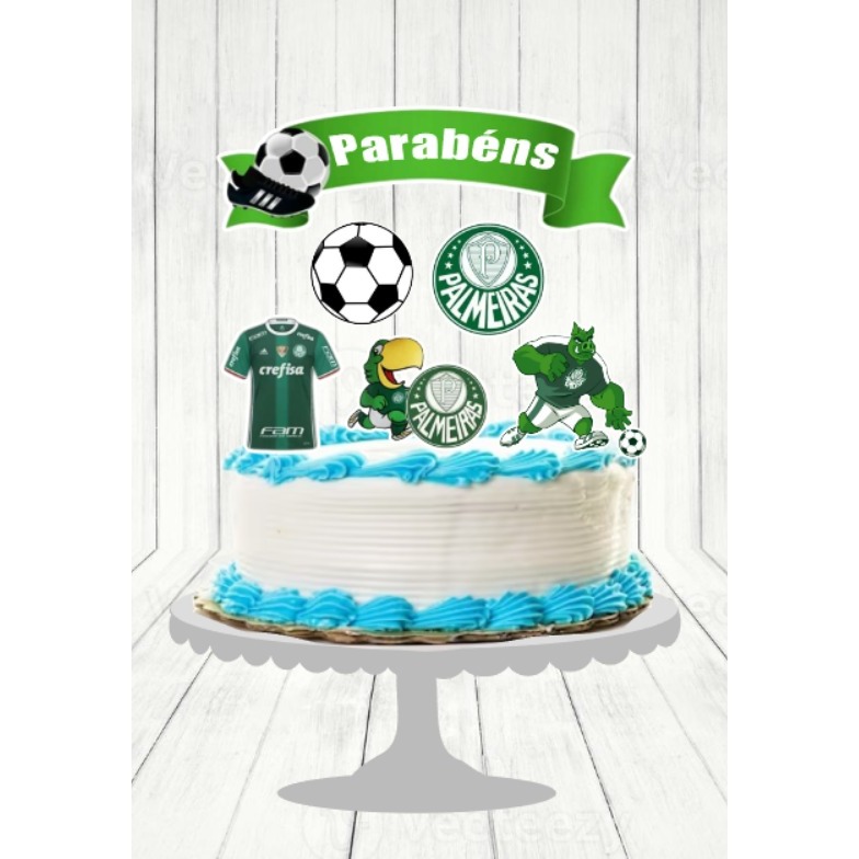 TOPO DE BOLO PERSONALIZADO TOPPER PALMEIRAS FESTA MATERIAL PREMIUM ...