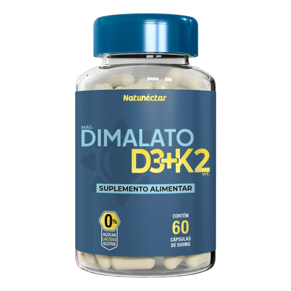 Magnésio Dimalato + Vitamina D3 + Vitamina K2 60 Cápsulas | Shopee Brasil