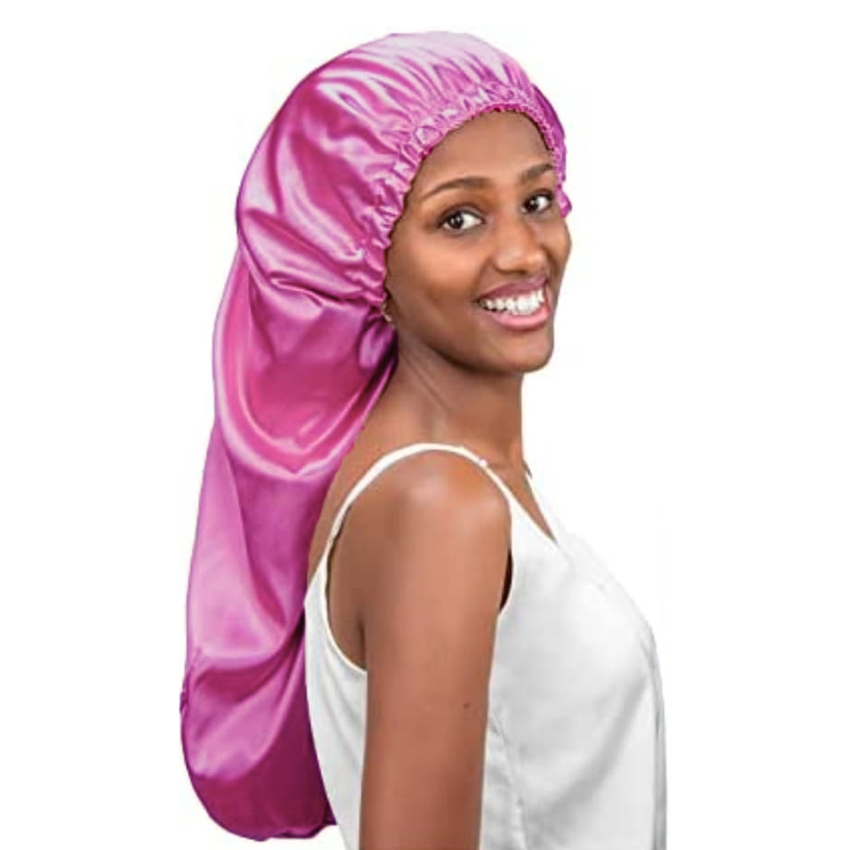 Touca de Cetim GIGANTE, MODELO COMPRIDO, com Regulador, p/ Box Braids ...