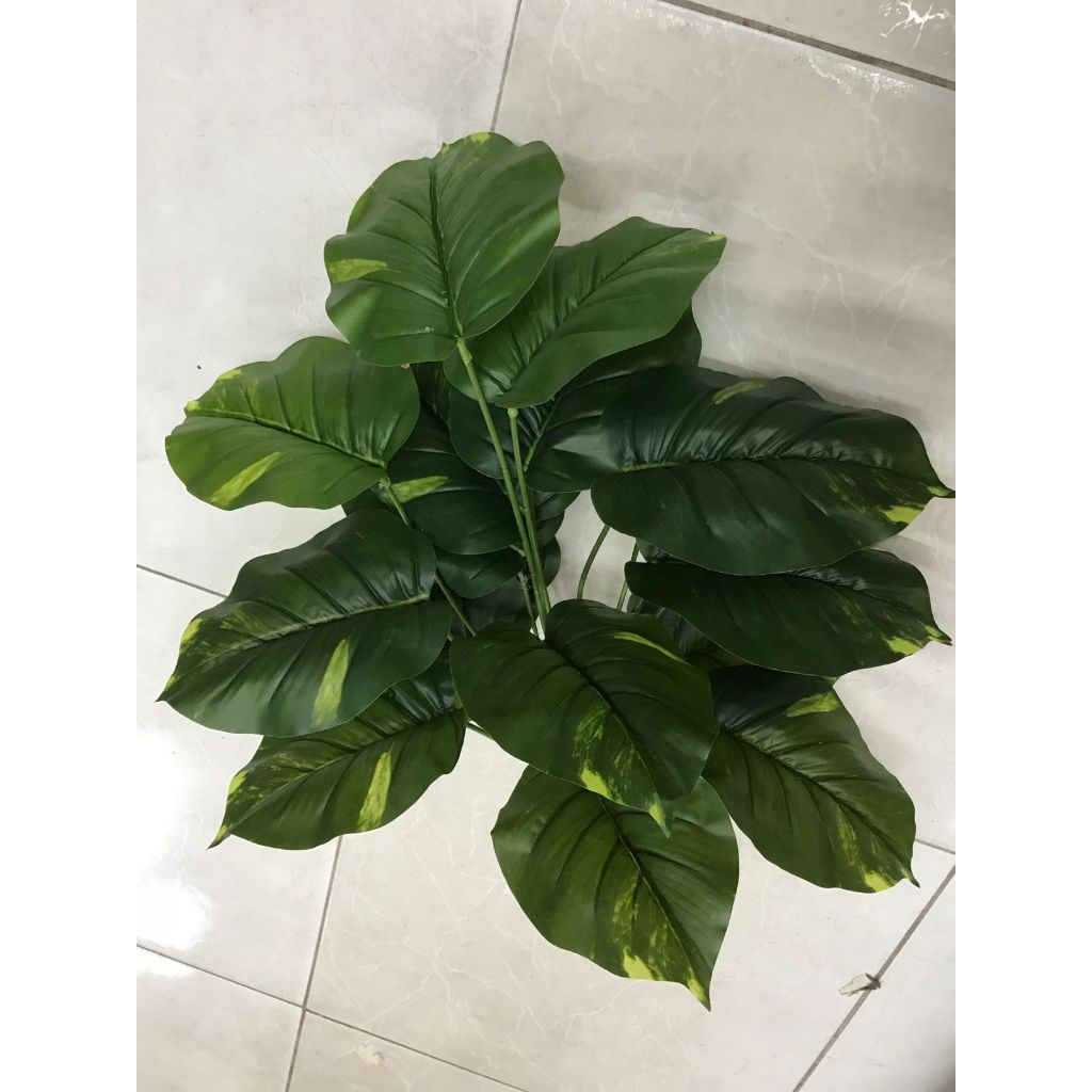 Folha de Jiboia Artificial com 18 Folhas - 60cm de Altura - Folhagem ...