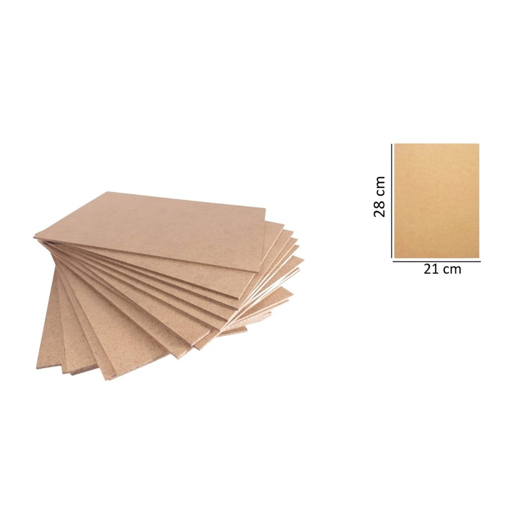 Chapa Mdf Cru 3mm Placa A4 21x28 cm - 10 unidades - plaquinhas | Shopee ...