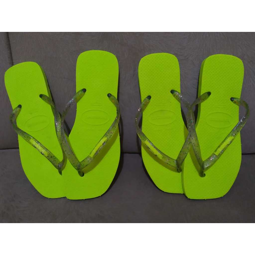Chinelas havaianas com gliter varias cores | Shopee Brasil