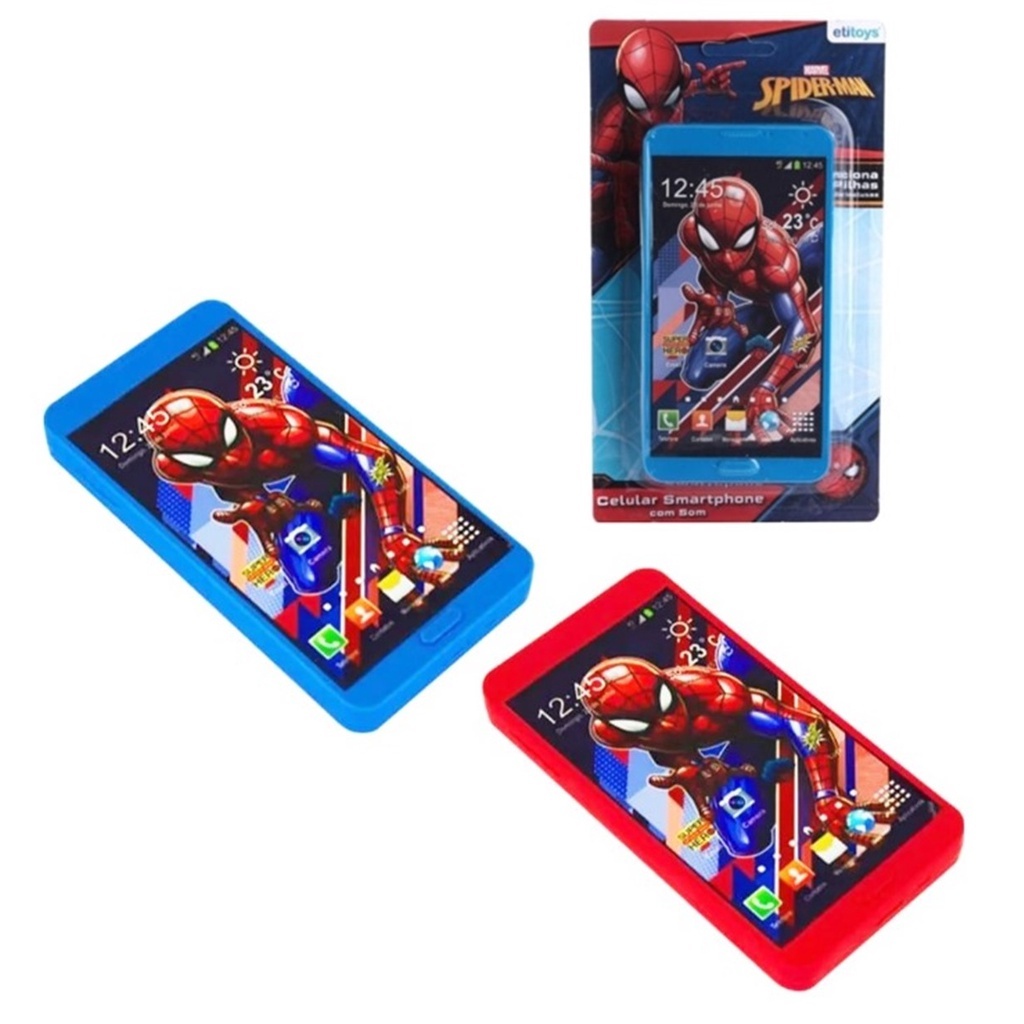 Celular Smartphone Com Som Homem Aranha Brinquedo Telefone Spider Man ...