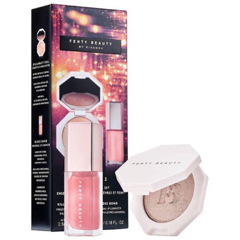 Kit Fenty Beauty Gloss Bomb e Iluminador Diamond Bomb Batom- Conjunto ...