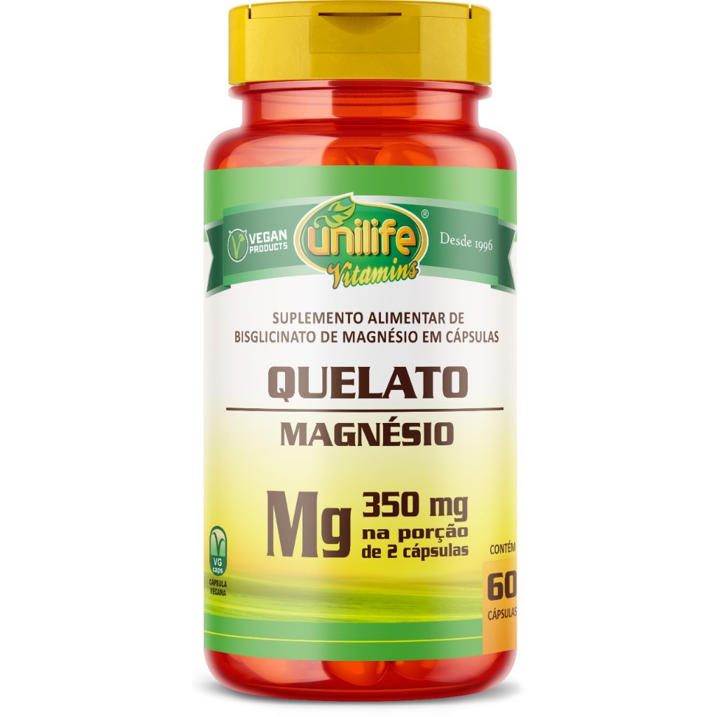 Magnésio Quelato 350 mg Unilife 60 cápsulas | Shopee Brasil