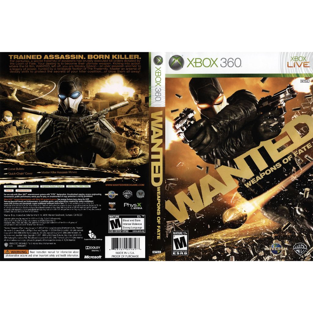 Wanted Weapons of Fate P/ XBOX360 (LTU/LT/JTAG/RGH) | Shopee Brasil