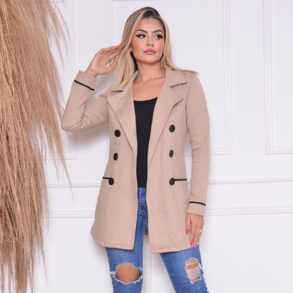 Casaco Sobretudo Moletom C/ Bolsos e Fechamento Botões Do P ao G3 - Corre Que Ta Baratinho