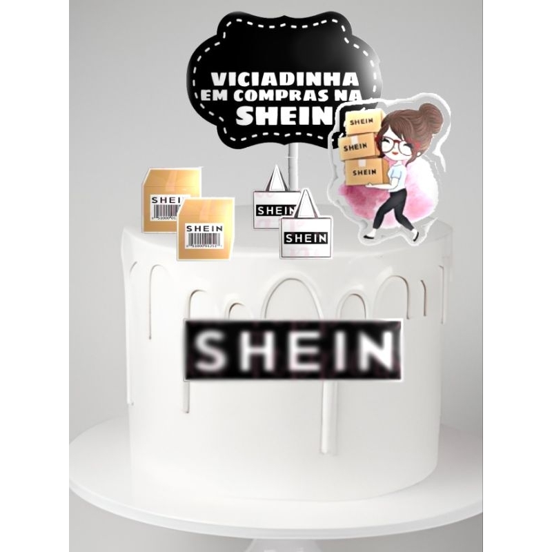Topo De Bolo Topper De Bolo SHEIN Personalizado C/nome Decoração de ...