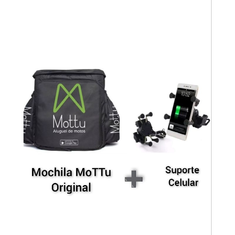 Mochila/Bag Mottu Original Motoboy + Suporte Celular Moto | Shopee Brasil