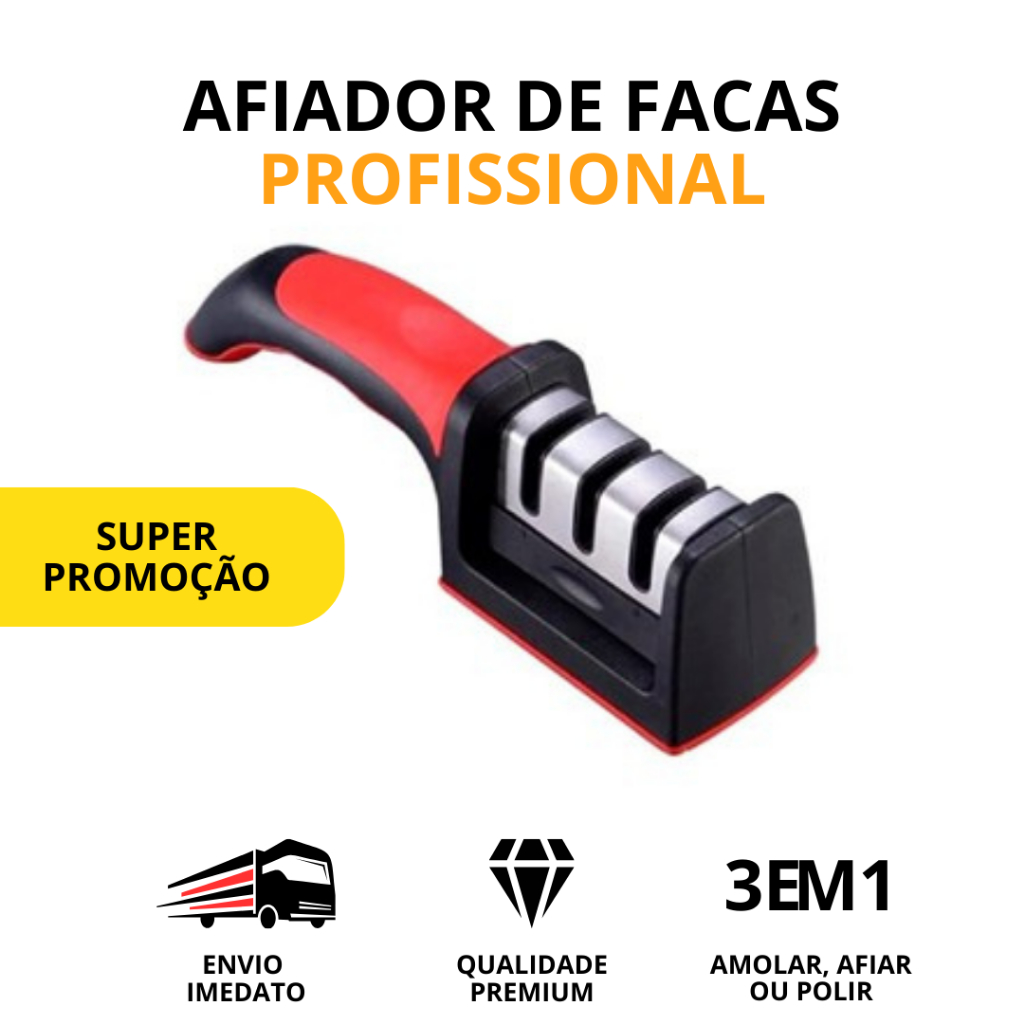 Amolador Afiador De Facas 3 Opções De Afiar Profissional - Desconto no ...
