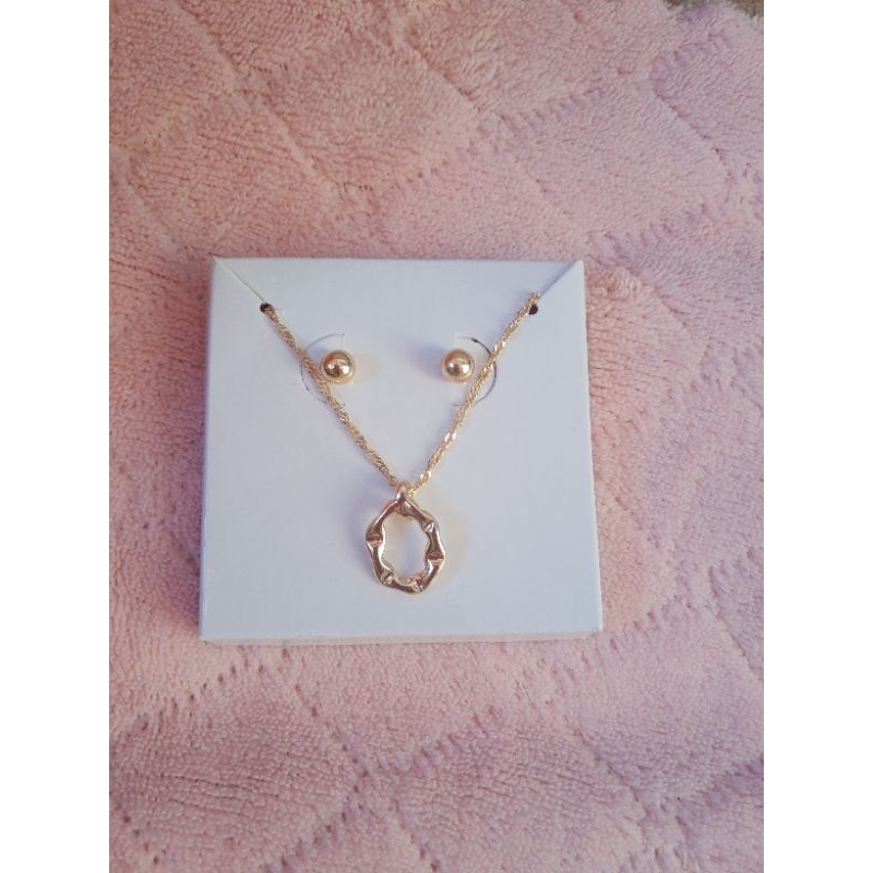 kit colar e brinco bijouteria dourado de bolinha | Shopee Brasil