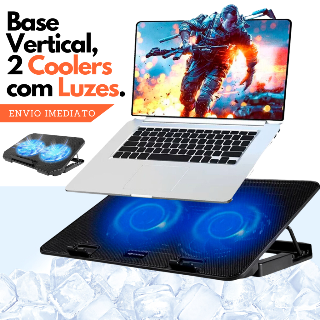 Suporte Para Notebook Com Cooler e Luzes Apoio notebook Articulado Home ...